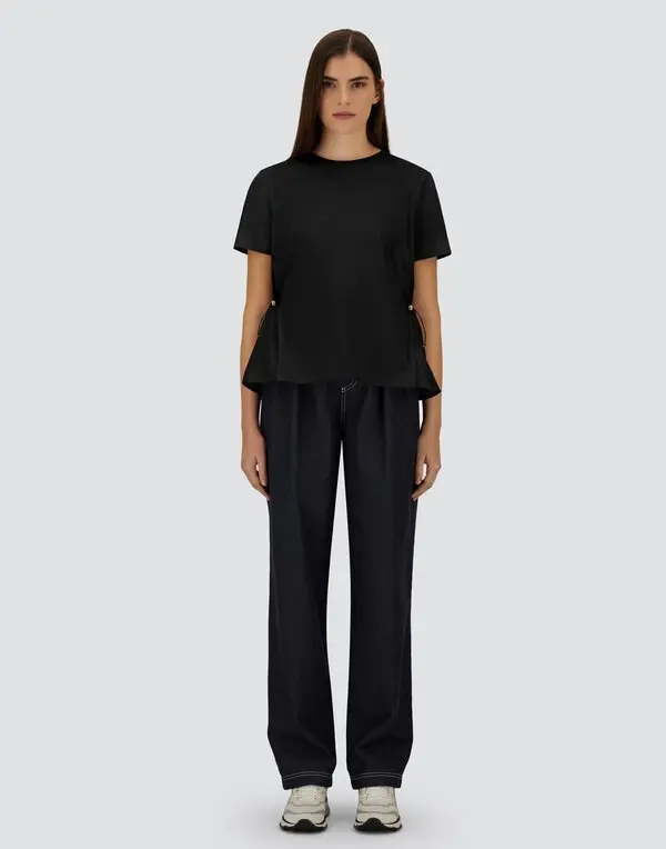 Herno T-shirt In Chic Cotton Jersey And New Techno Taffeta