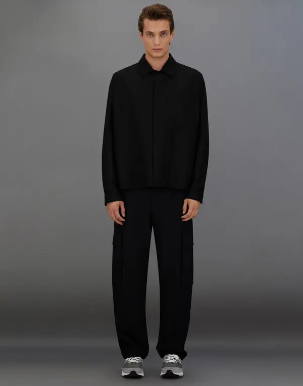 Herno Shirt In Wool Touch - Black