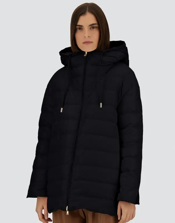 Herno Reversible Parka In Fluid Wool And Changing Nylon
