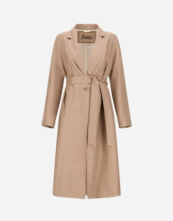 Herno Coat In Wool Silk Linen