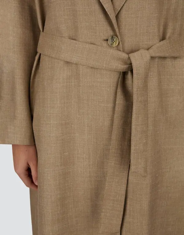 Herno Coat In Wool Silk Linen