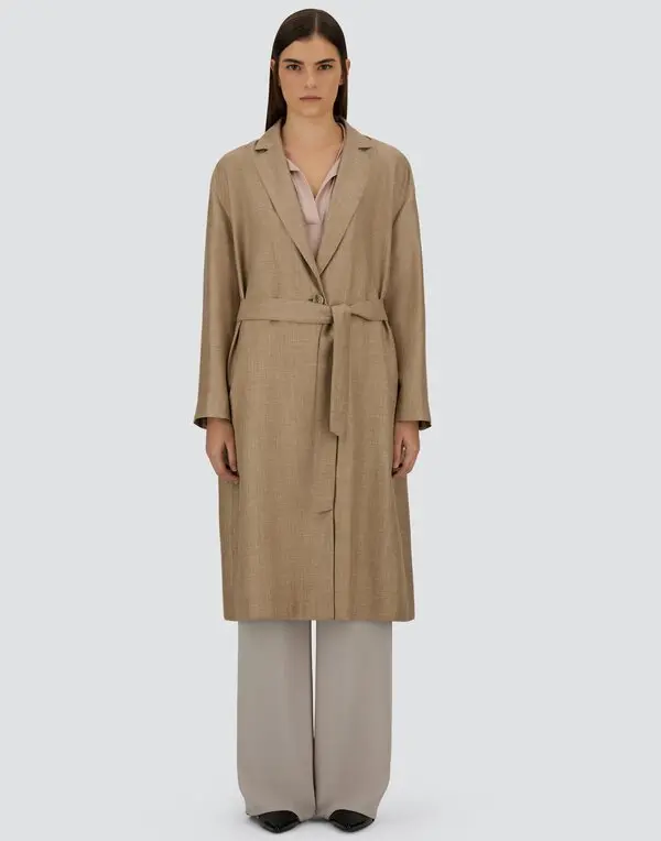 Herno Coat In Wool Silk Linen