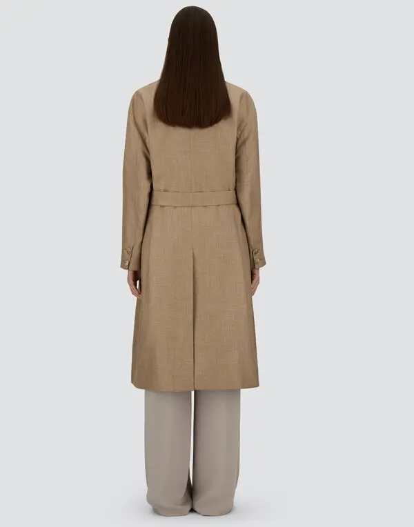Herno Coat In Wool Silk Linen