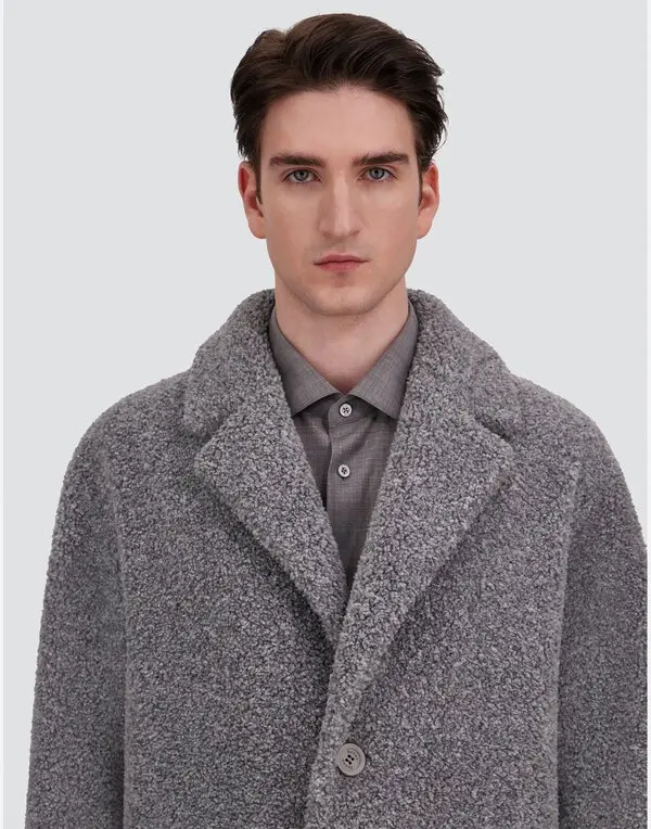 Herno Coat In Melange Teddy