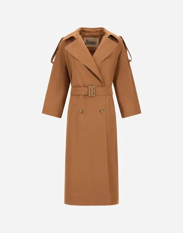 Herno Trench Coat In Nylon Gabardine - Camel