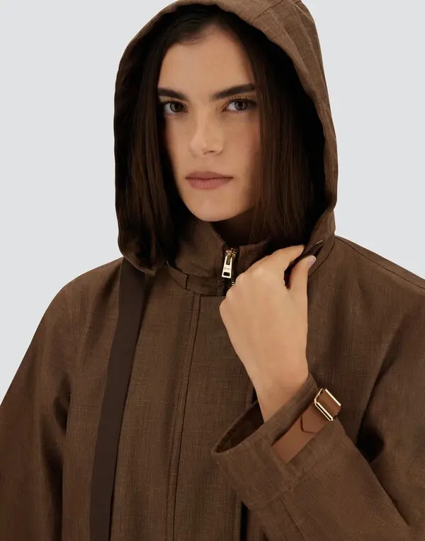 Herno A-shape Jacket In 3 Layers Linen