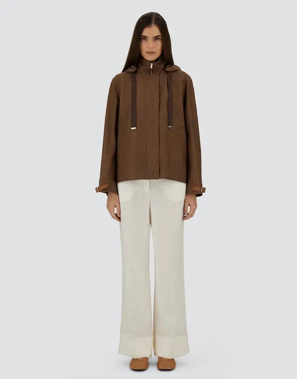 Herno A-shape Jacket In 3 Layers Linen