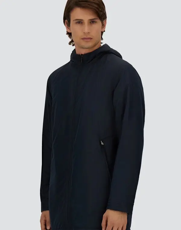 Herno Reversible Parka In Fluid Wool And Changing Nylon