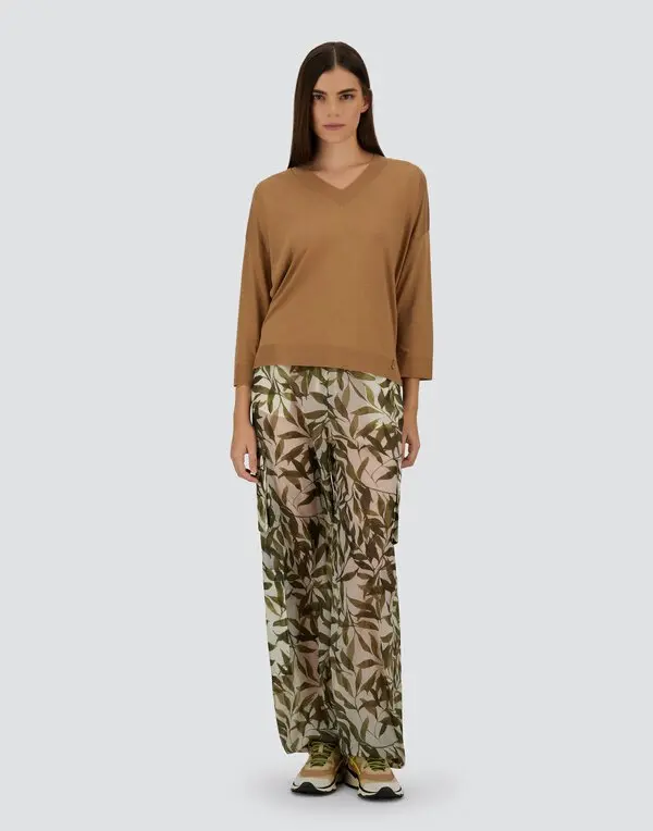 Herno Trousers In Printed Ripstop And Light Mesh