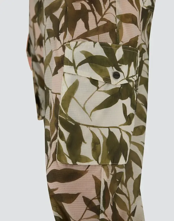 Herno Trousers In Printed Ripstop And Light Mesh