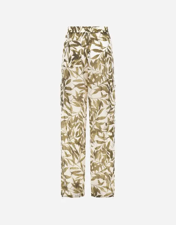 Herno Trousers In Printed Ripstop And Light Mesh