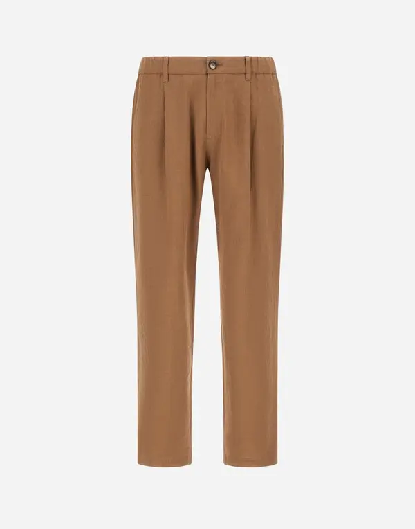 Herno Trousers In Cotton Linen Popeline
