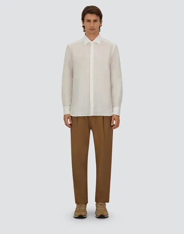 Herno Trousers In Cotton Linen Popeline
