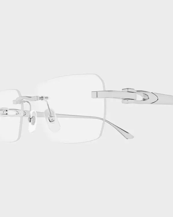 Cartier Apos;s Rimless Rectangle Sunglasses - Silver