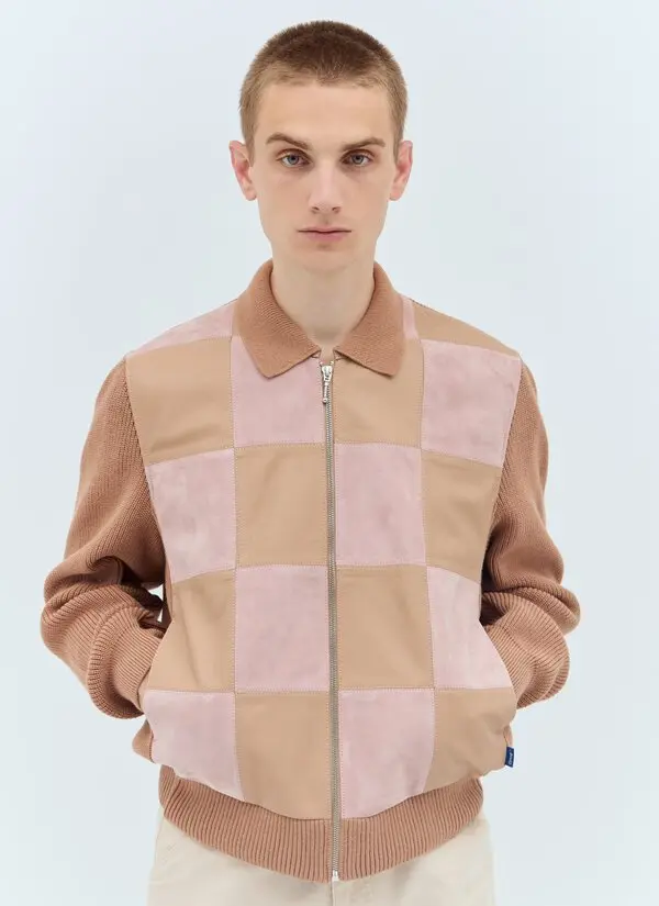 AWAKE NY Checkerboard Zip-front Jacket - Brown