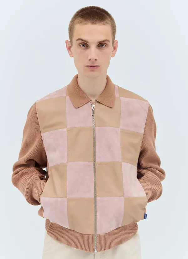 AWAKE NY Checkerboard Zip-front Jacket - Brown