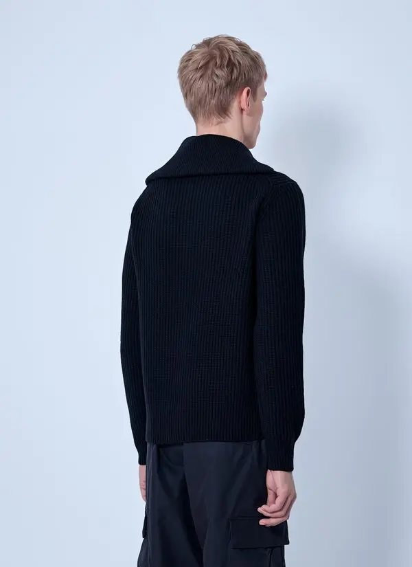 Moncler Logo Rib Wool Turtleneck