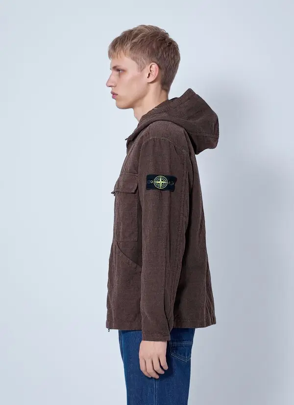 Stone Island Hooded Zip Jacket - Brown
