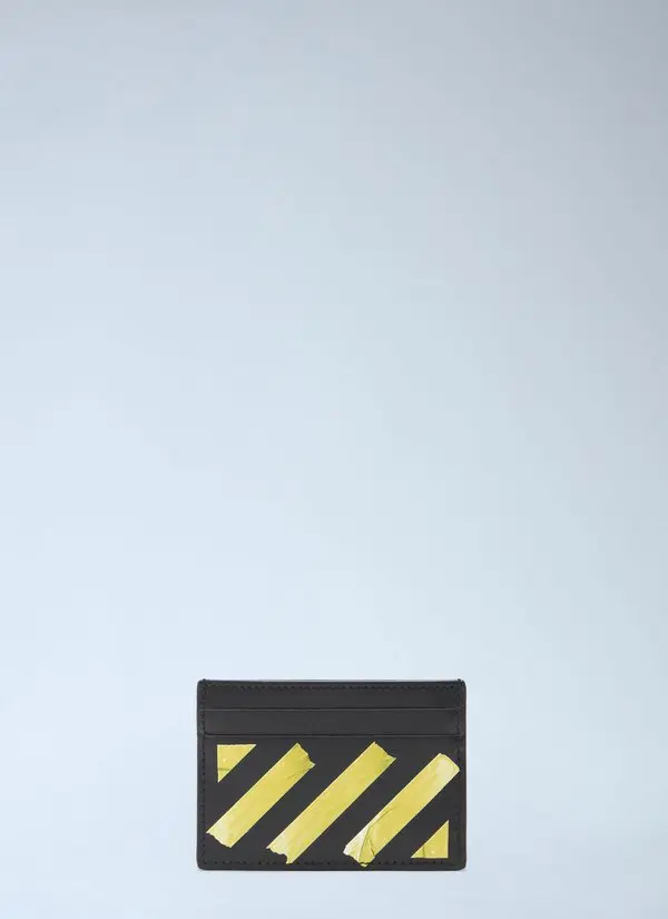 Off-White Diagonal Tape Card Case - Black