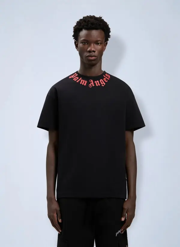 Palm Angels Neck Logo T-shirt - Black