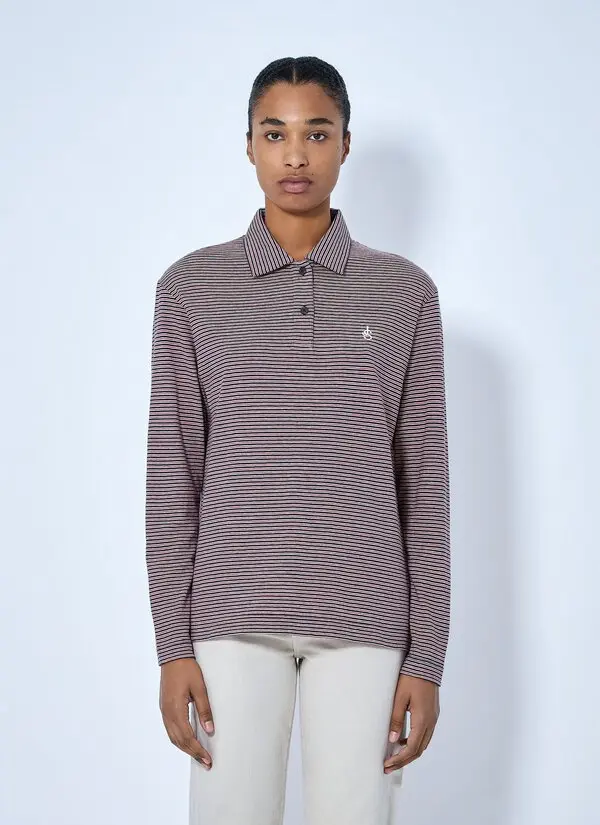 JIL SANDER Long Sleeve Polo Shirt - Red