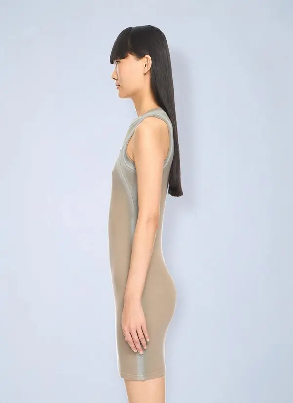 Off-White Spray Off Stamp Ribbed Round Dress