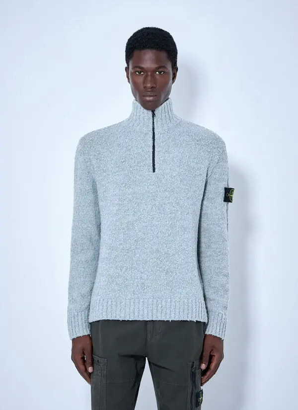 Stone Island Half-zip Wool Sweater - Blue