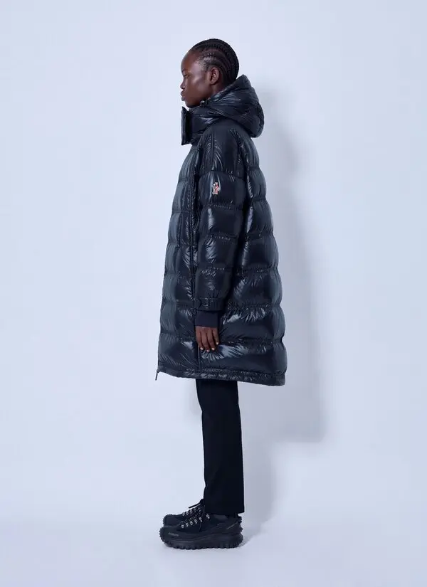 Moncler Rochelairs Hooded Long Down Jacket - Black