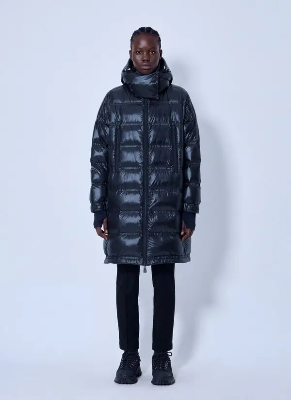 Moncler Rochelairs Hooded Long Down Jacket - Black