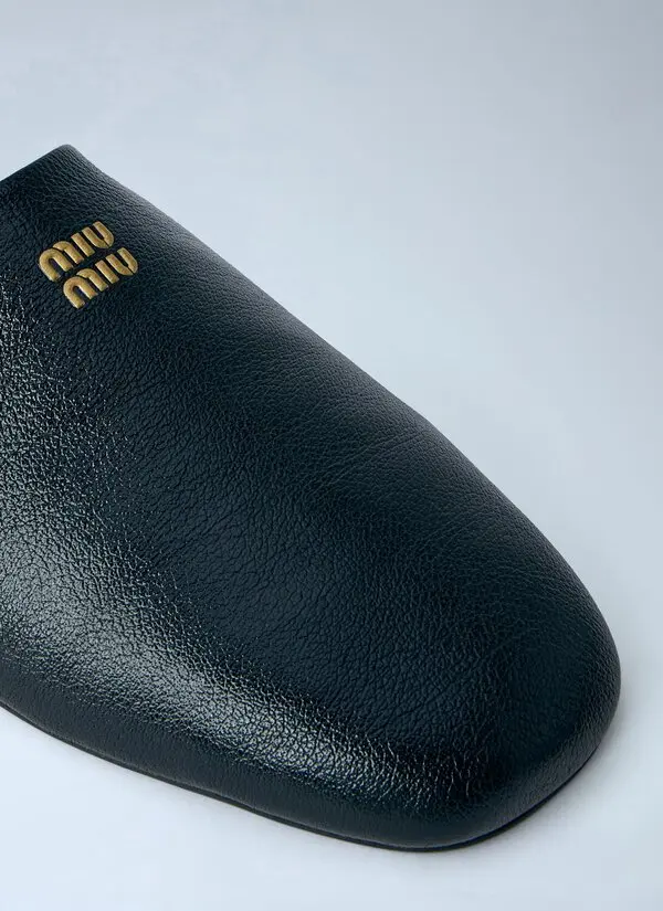 Miu Miu Leather Slippers
