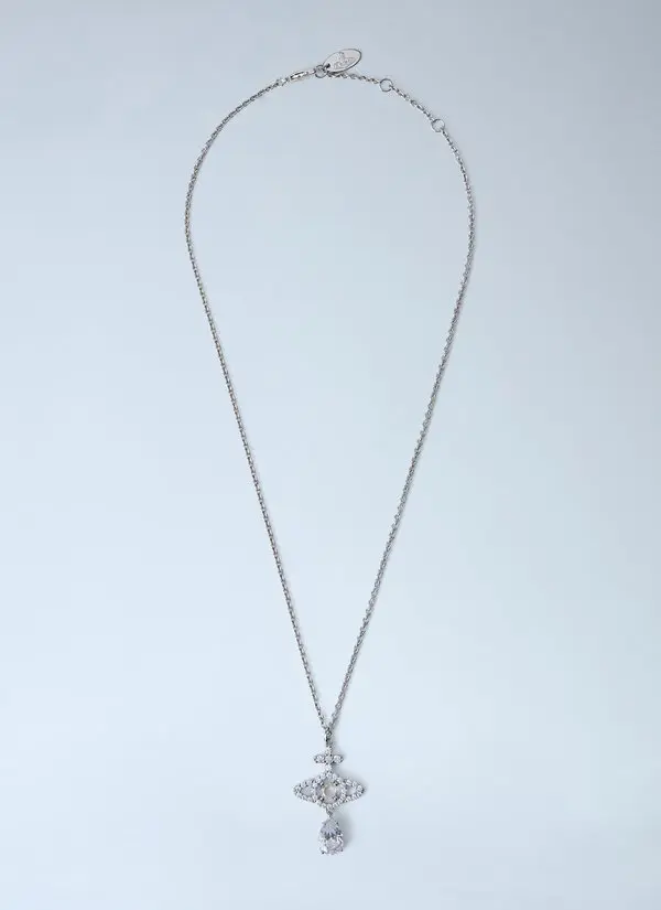 VIVIENNE WESTWOOD Olympia Drop Pendant Necklace - Silver