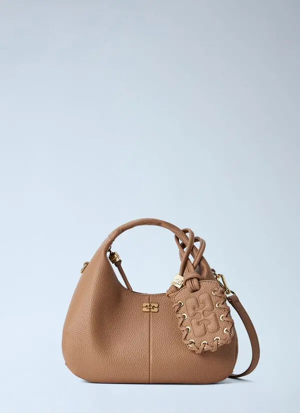 GANNI Hobo Mini Handbag - Beige