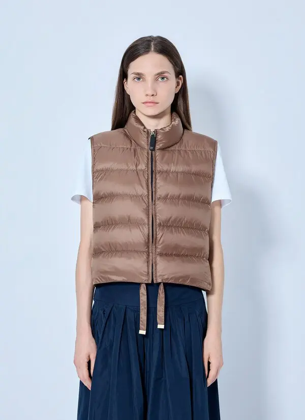 Max Mara Quilted Puffer Gilet - Brown