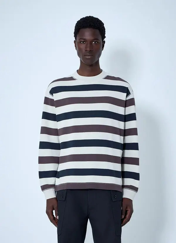 MARGARET HOWELL Striped Crewneck Sweatshirt