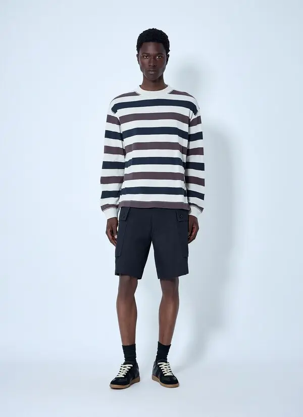 MARGARET HOWELL Striped Crewneck Sweatshirt
