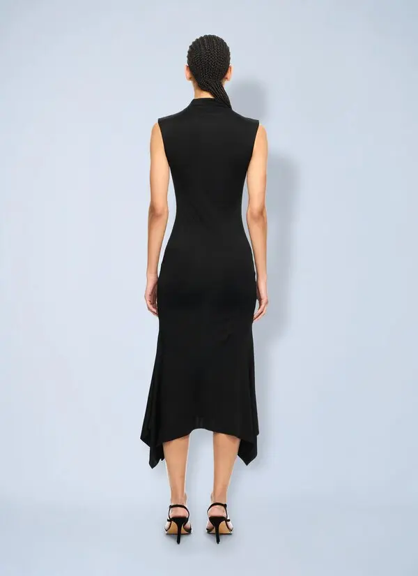 Off-White Fluid Sleeveless Midi Dress