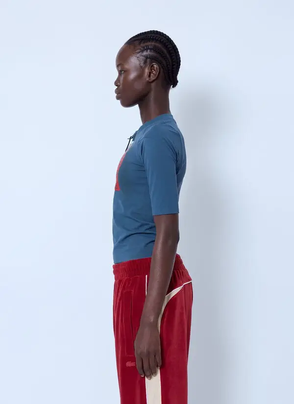 Lacoste Runway Zipped Printed Stretch T-shirt