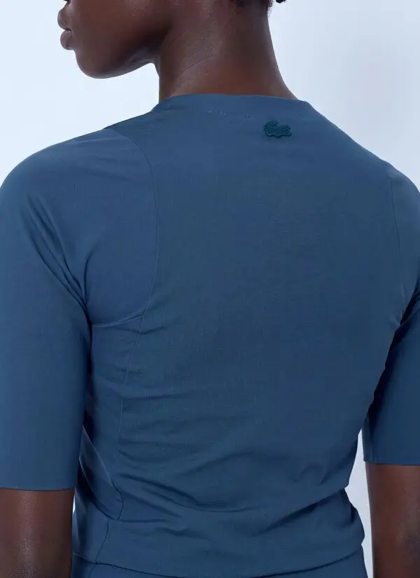 Lacoste Runway Zipped Printed Stretch T-shirt