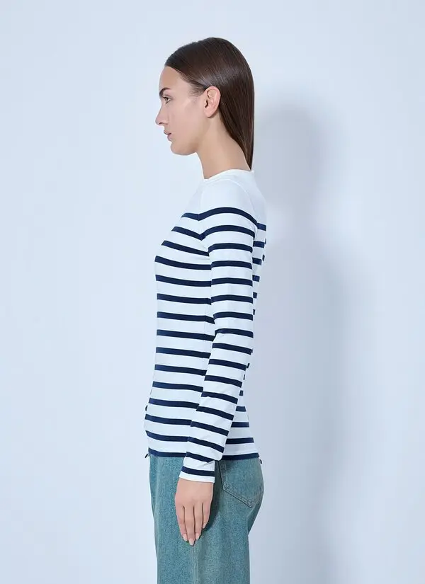 JEAN PAUL GAULTIER Striped Crewneck Long-sleeve Top