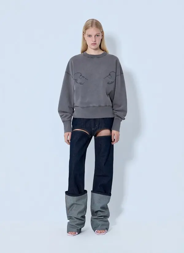 JEAN PAUL GAULTIER Fleece Embroidered Sweatshirt