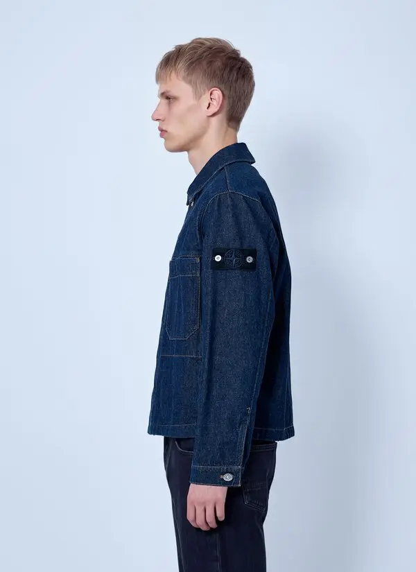 Stone Island Denim Shirt Jacket - Blue