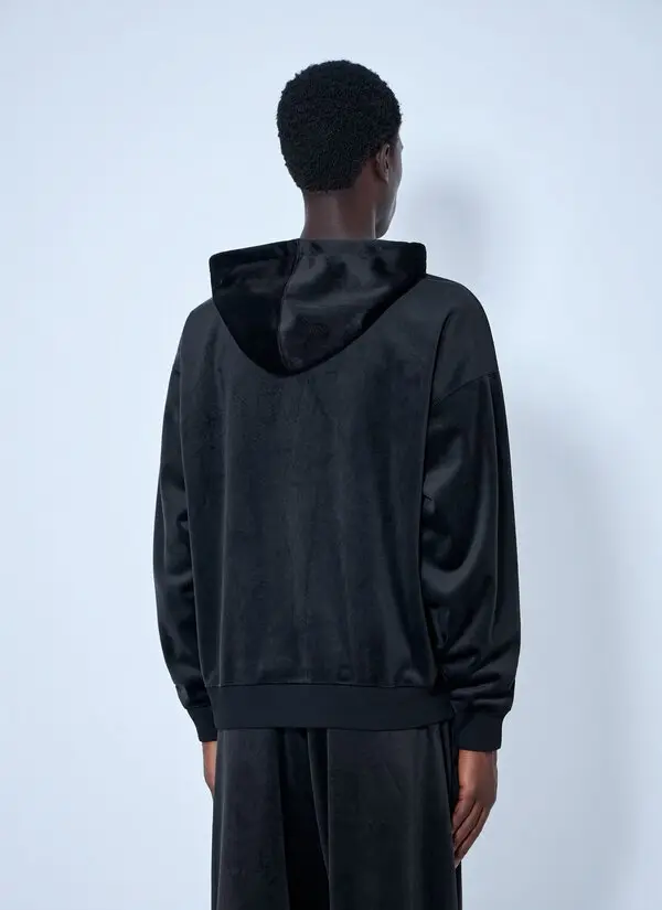 Y3 Zip-up Hoodie With Ribbed Trims