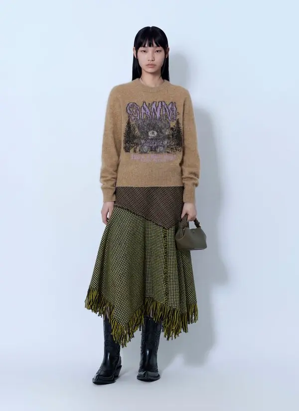 GANNI Brushed Alpaca Teddy Sweater