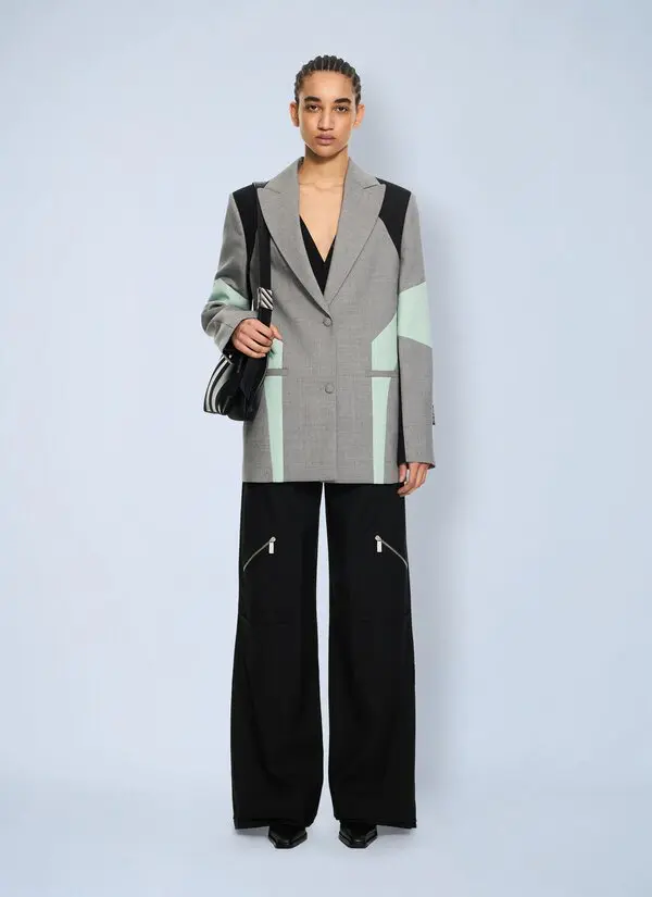 Off-White Stretch Color Block Blazer