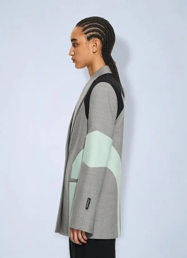 Off-White Stretch Color Block Blazer