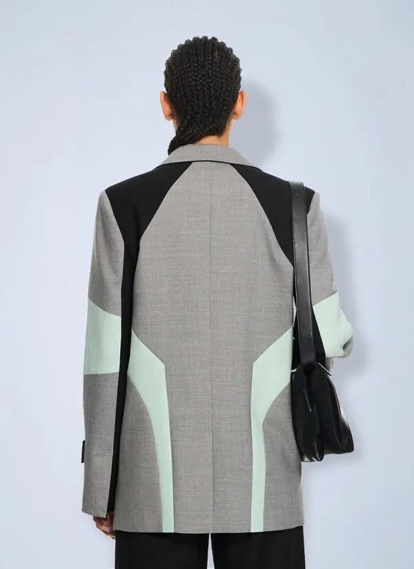 Off-White Stretch Color Block Blazer