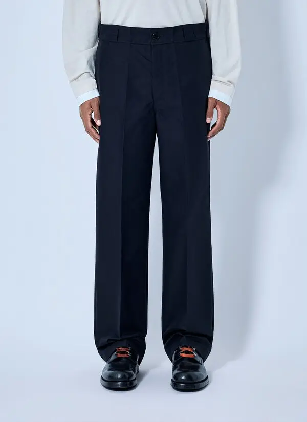 Prada Canvas Logo-plaque Trousers - Black