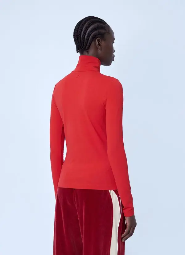 Lacoste Runway High Neck Printed Stretch T-shirt