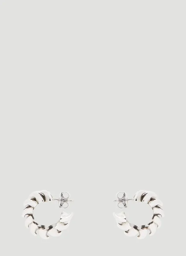 Bottega Veneta Twisted Hoop Earrings - Silver
