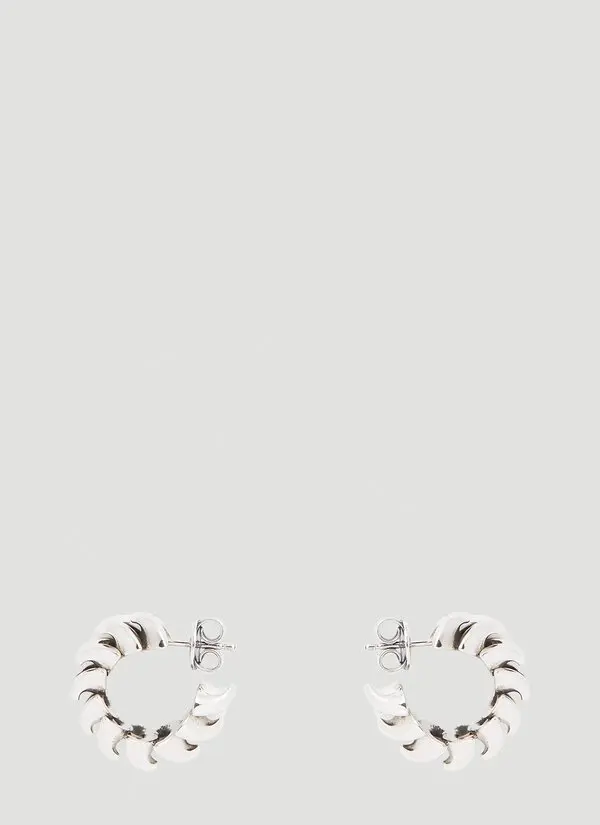 Bottega Veneta Twisted Hoop Earrings - Silver